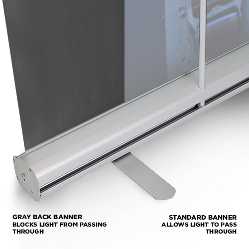 Gray Back Roll up Banner - csg printing