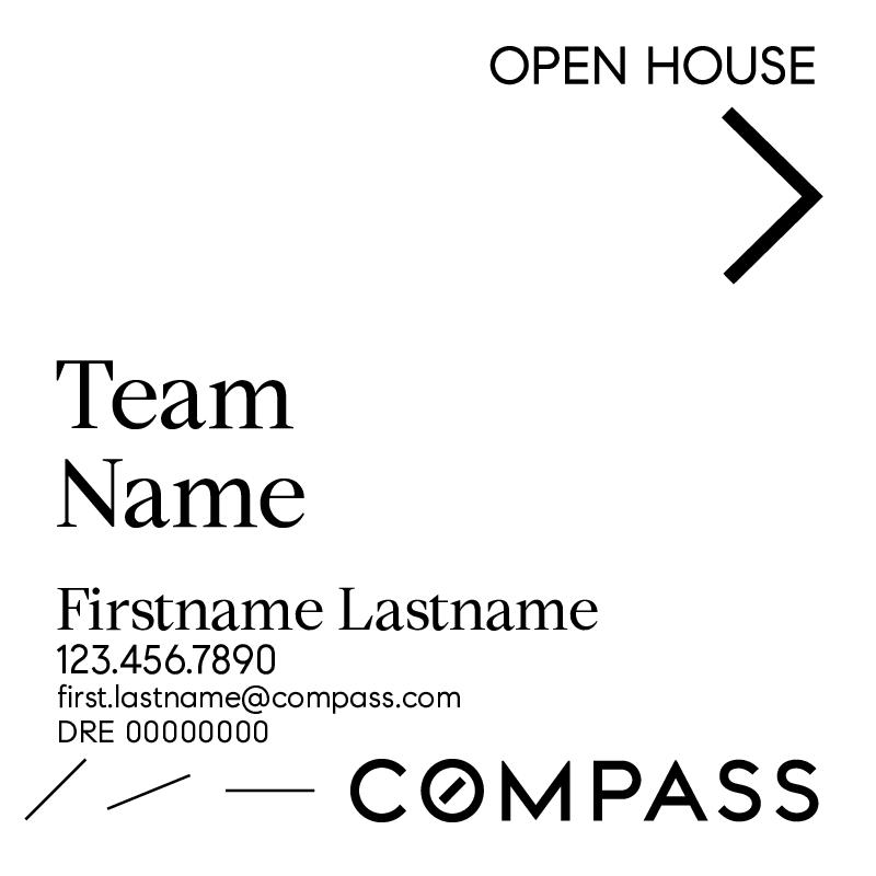 Explore Custom Compass 20x20 Single Agent Open house Sign Templates ...