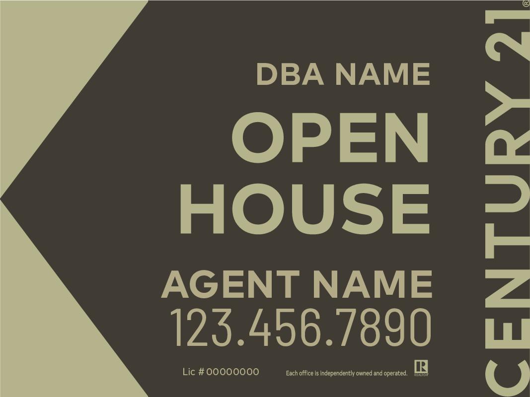 Explore Custom Century 18x24 Open House Sign with Metal Frame Templates ...