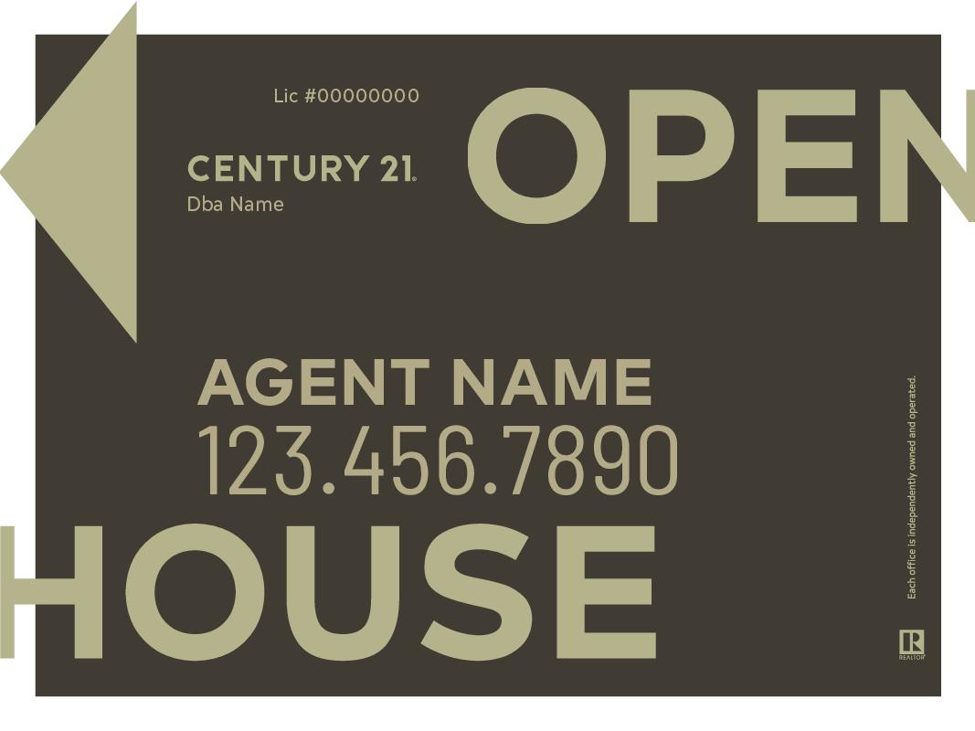 Explore Custom Century 18x24 Open House Sign with Metal Frame Templates ...