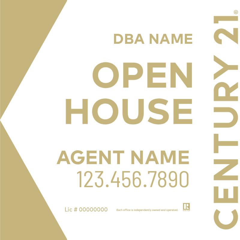 Explore Custom Century 21 20x20 Open House Sign with Plasticade Frame ...