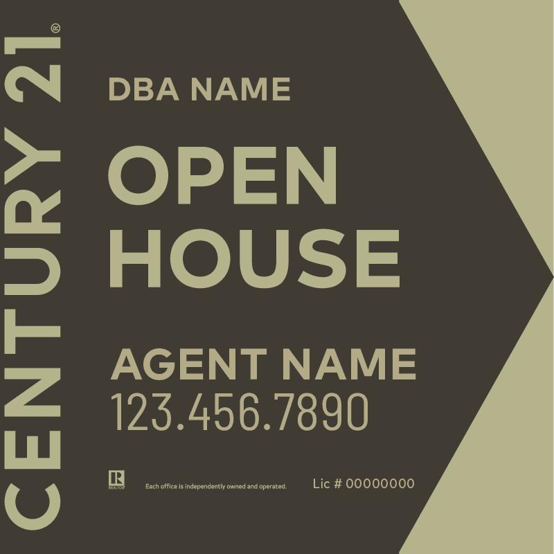 Explore Custom Century 21 24x24 Open House Sign with Plasticade Frame ...