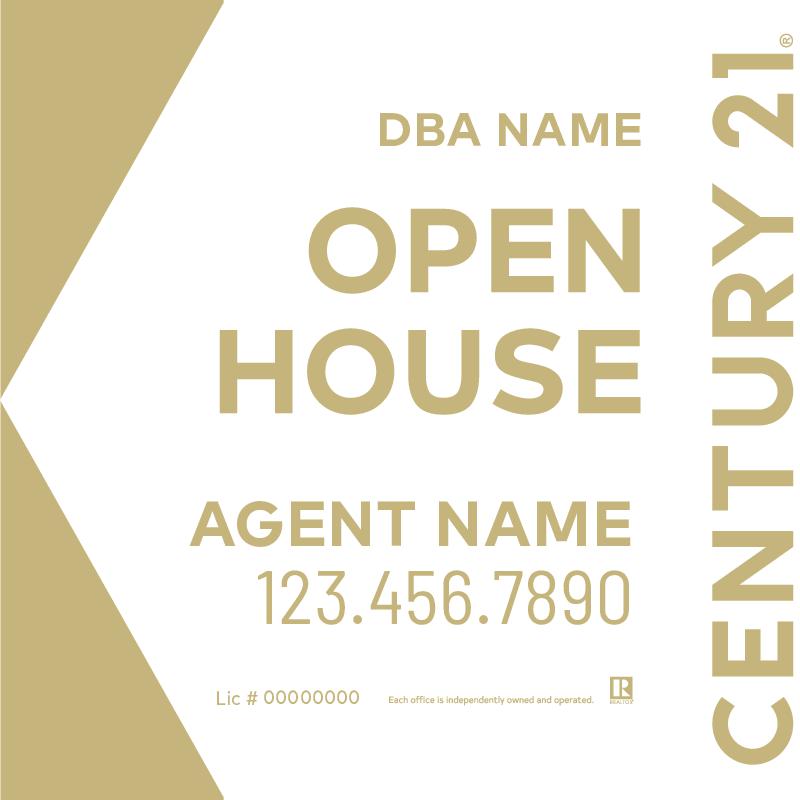 Explore Custom Century 21 24x24 Open House Sign with Plasticade Frame ...