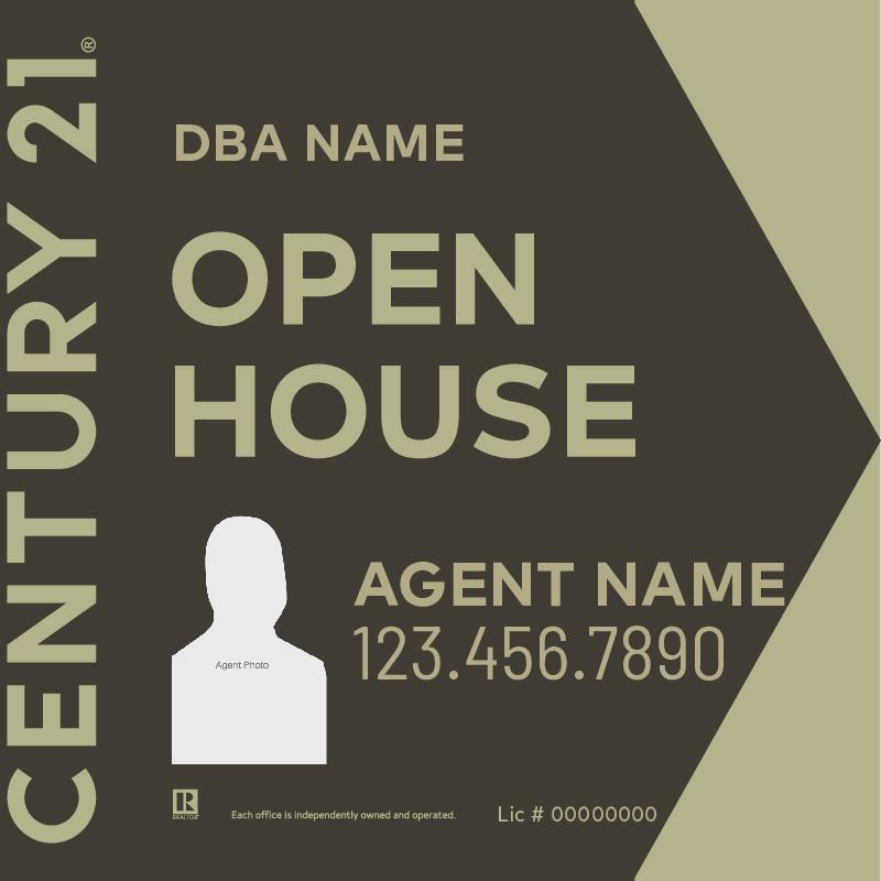 Explore Custom Century 21 24x24 Open House Sign with Plasticade Frame ...