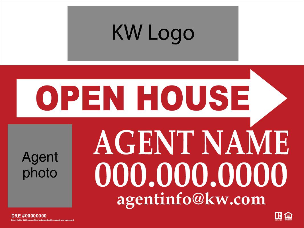 Explore Custom Keller Williams 18x24 Open House with Metal A Frame ...