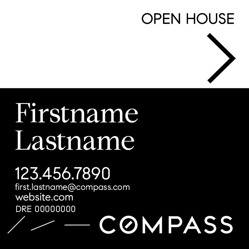 Explore Custom Compass 20x20 Single Agent Open house Sign Templates ...