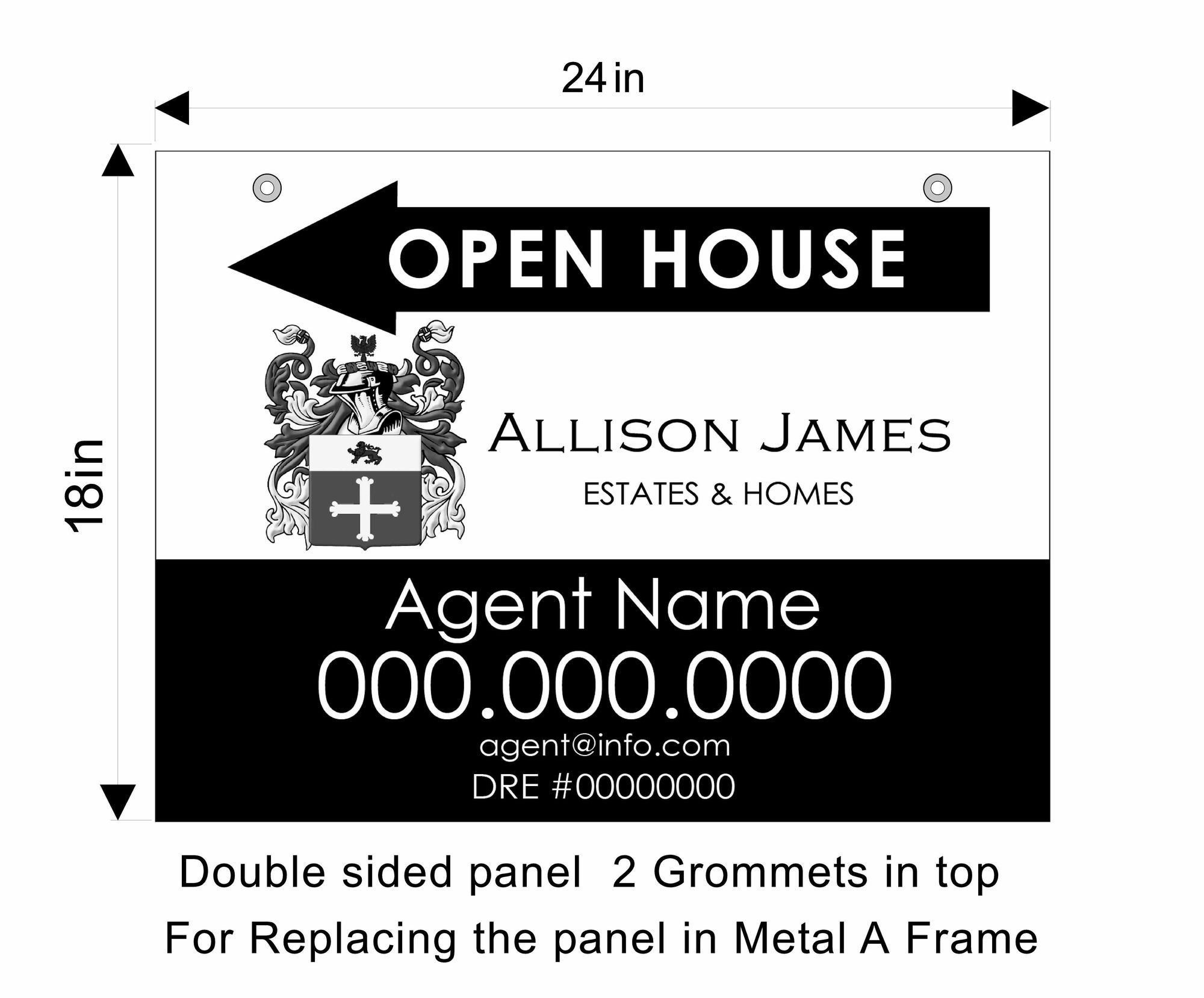 Allison James 18x24 Open House Replacement panel - Fastpost