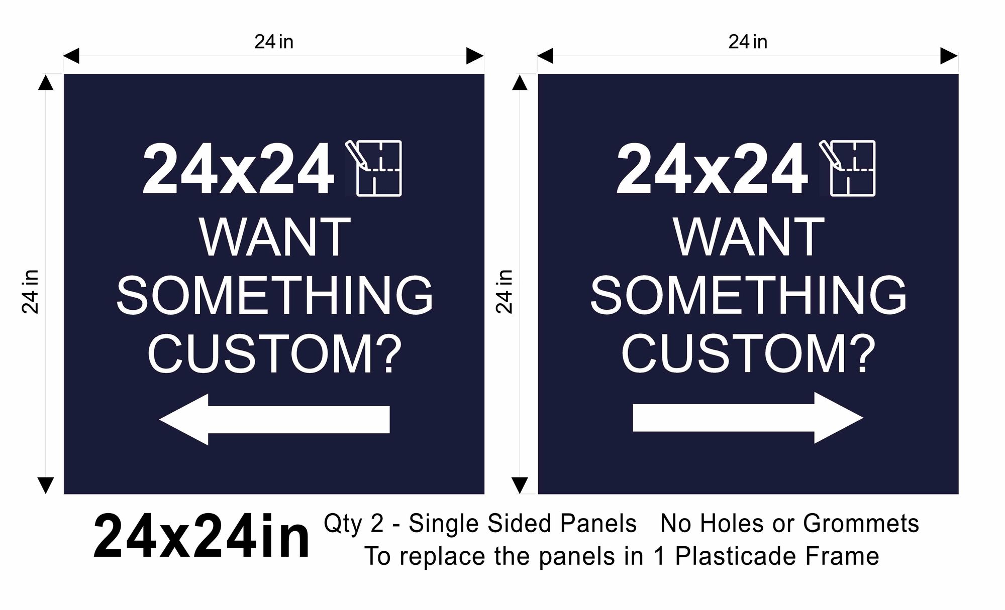 Upload Design - Custom 24x24 Open house Replacement Panel Set - Fastpost