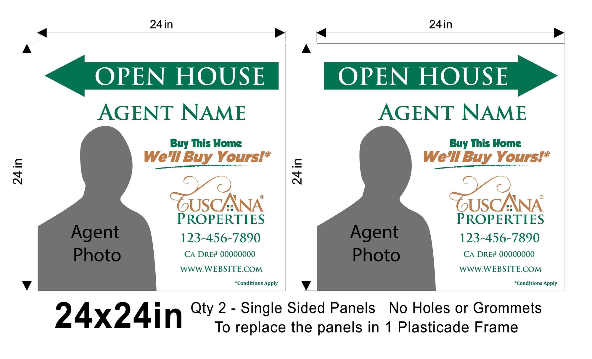 Tuscana Properties 24x24 Open House Replacement Panel Sets - Fastpost