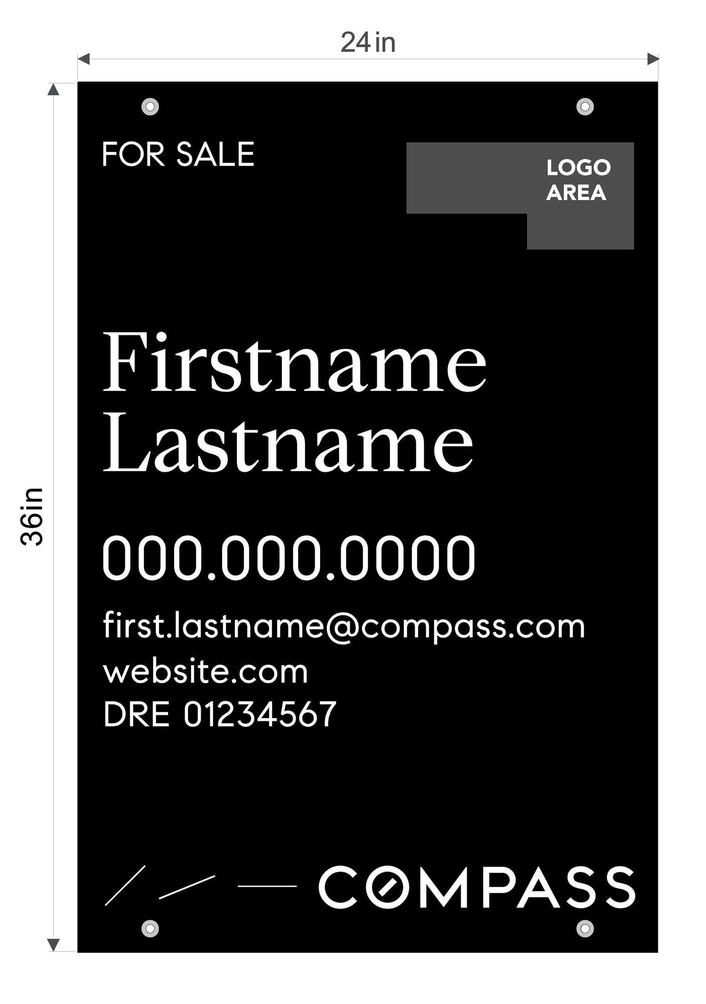 Compass 24x36 Single Agent panel - Fastpost