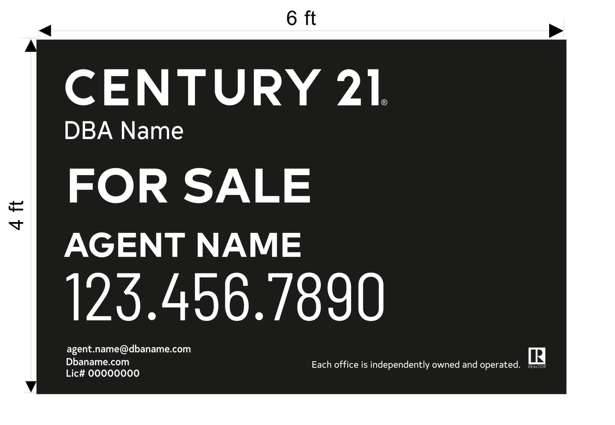 Century 21 4x6 Commercial Sign - Fastpost