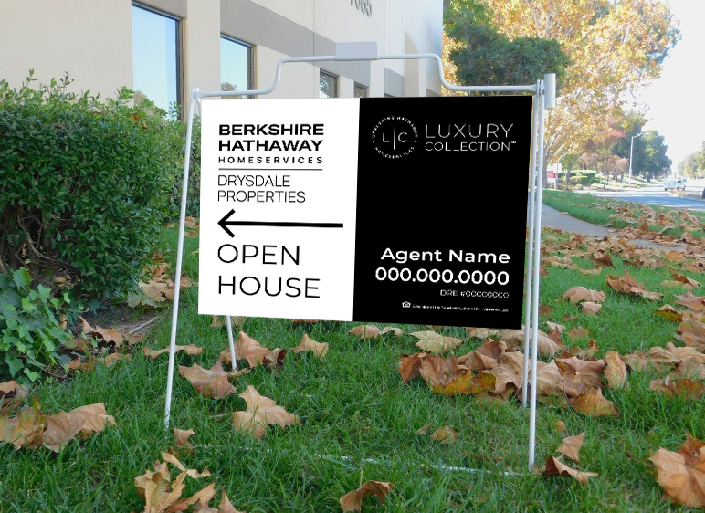 18x24 Berkshire Hathaway Luxury Open House with Metal Frame - Fastpost