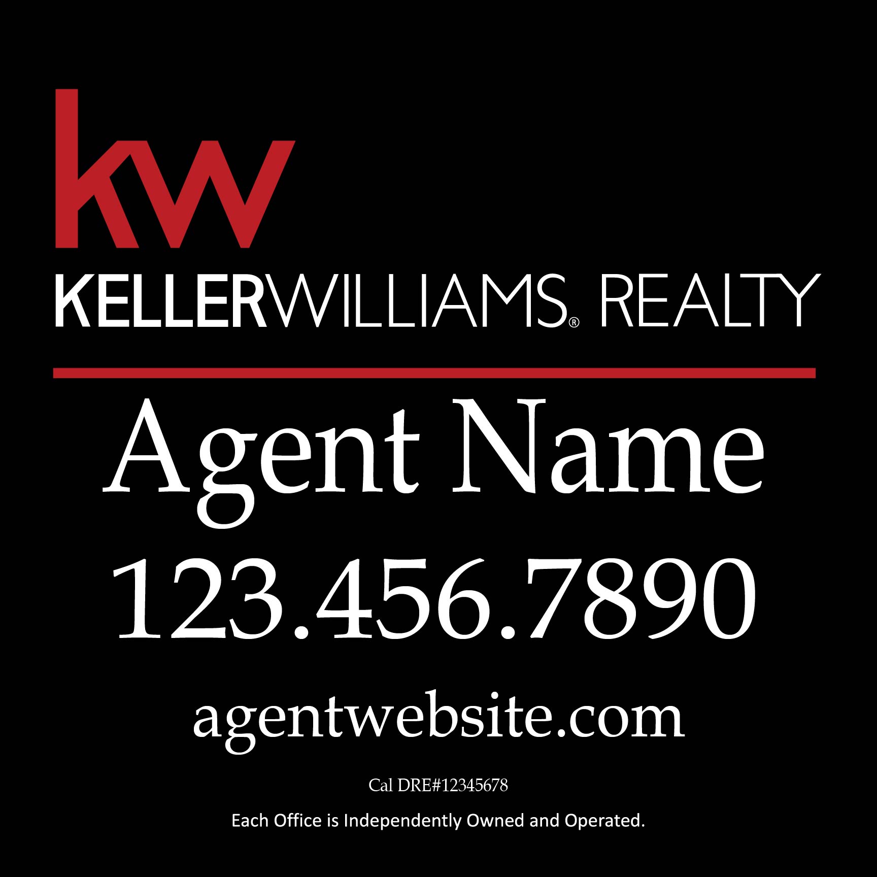 Keller Williams 24x24 Agent Panel - Fastpost
