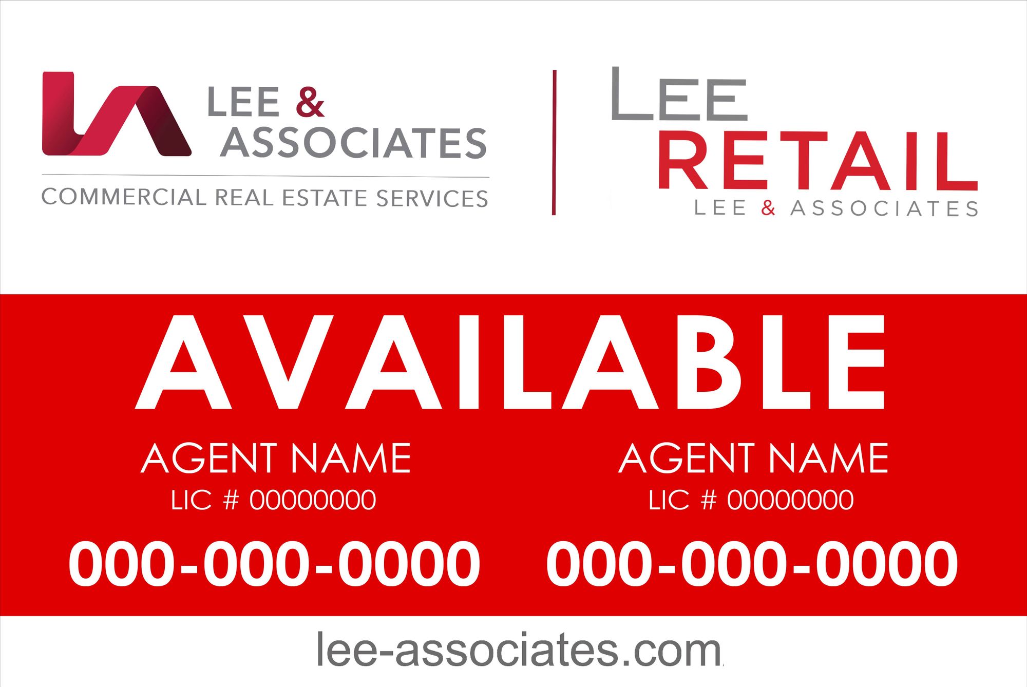 Lee & Associates 4x6 Commercial Sign - Retail - Fastpost