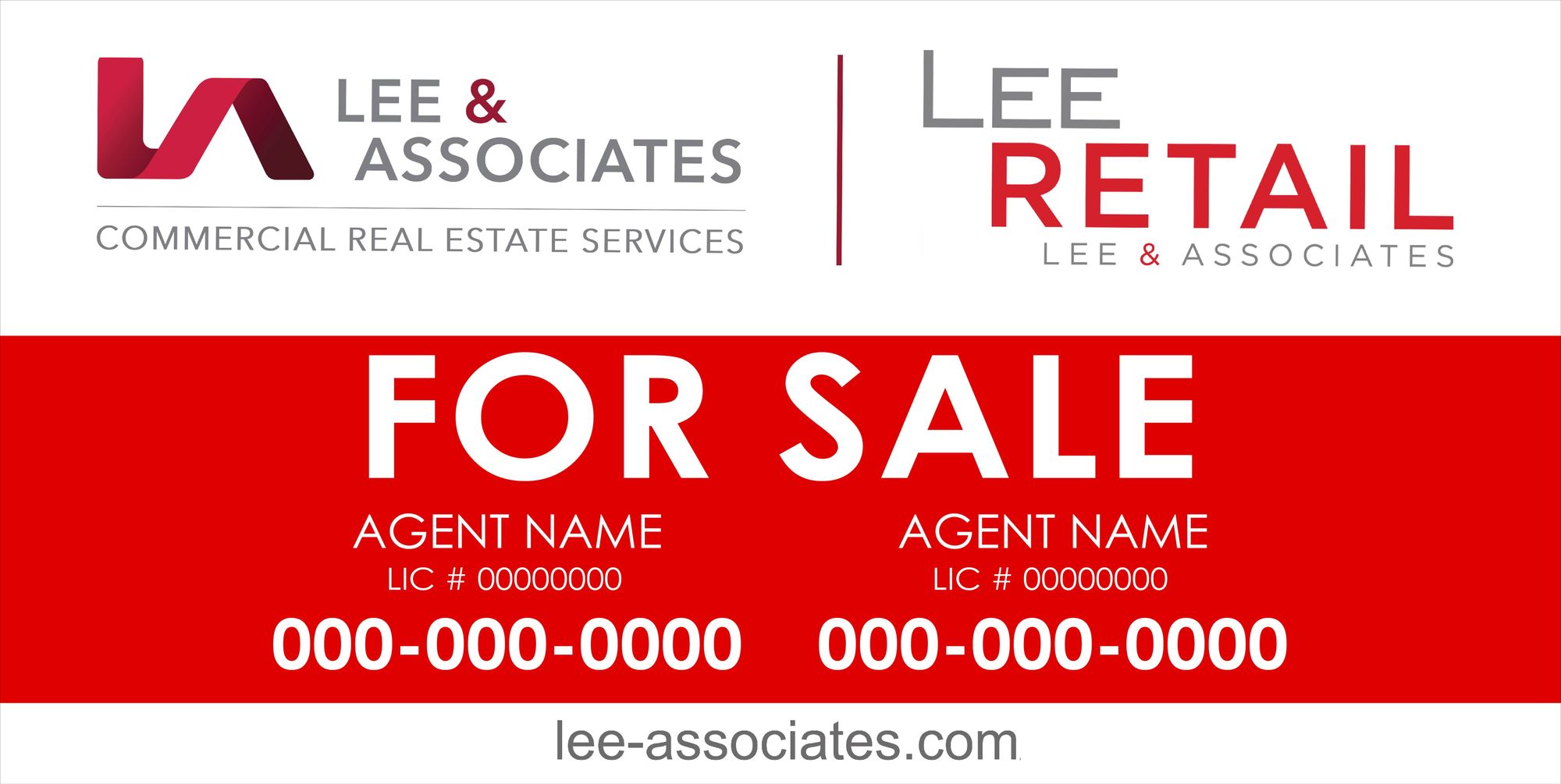 Lee & Associates 4x8 Commercial Sign - Retail - Fastpost
