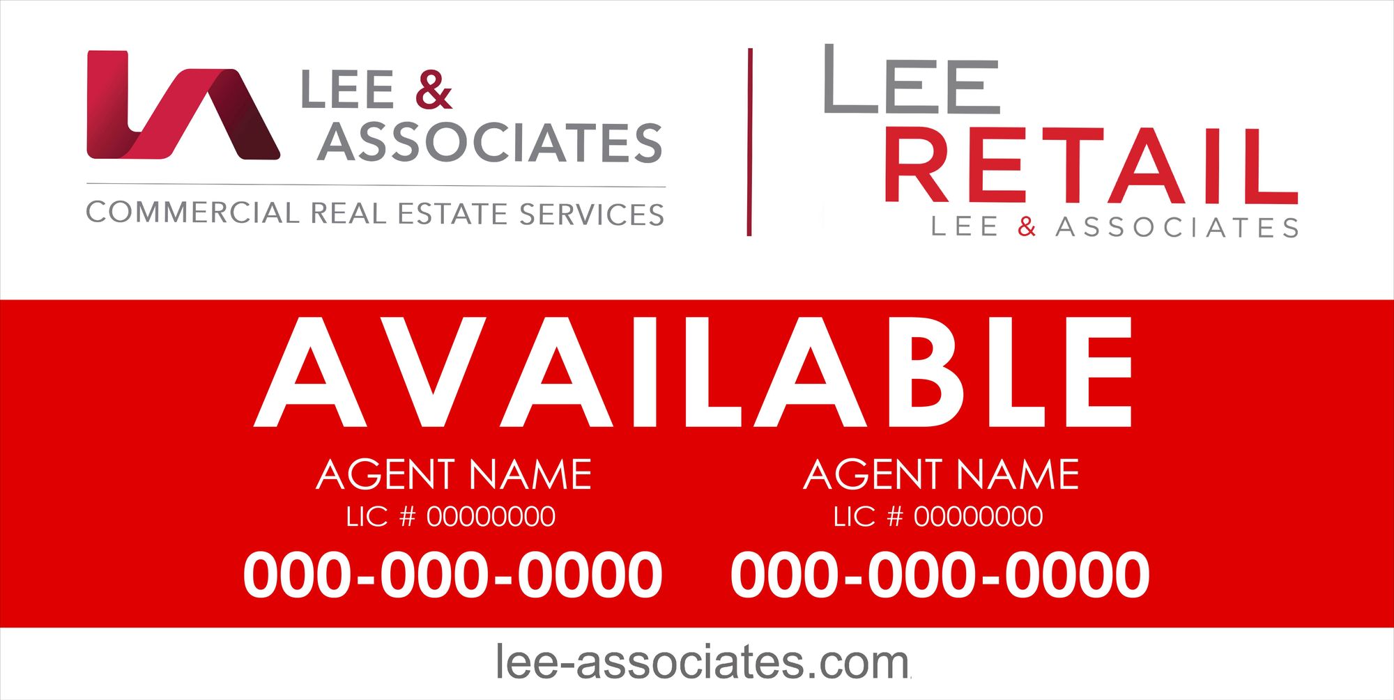 Lee & Associates 4x8 Commercial Sign - Retail - Fastpost