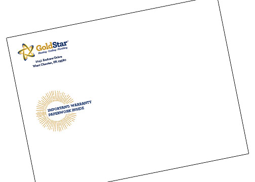 Goldstar 9x12 Warranty Envelope - Blue Dog Printing & Design
