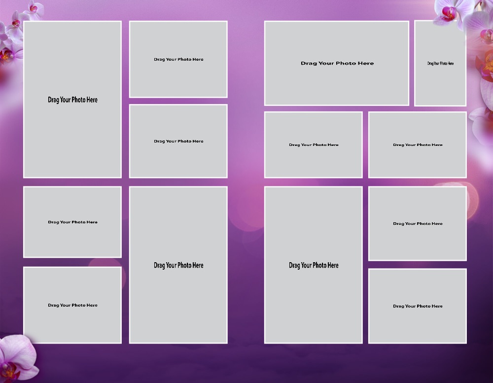 Purple Floral Booklet Funeral Program Design