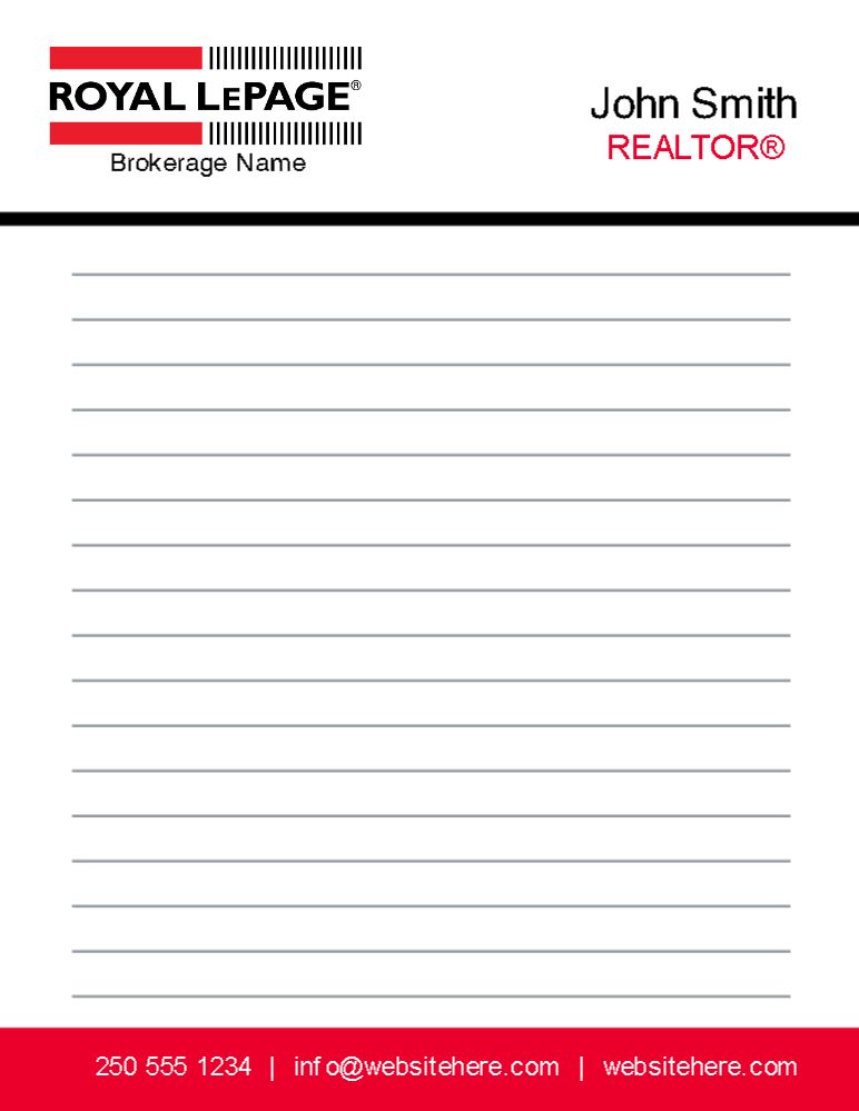 Free Royal LePage notepads Design