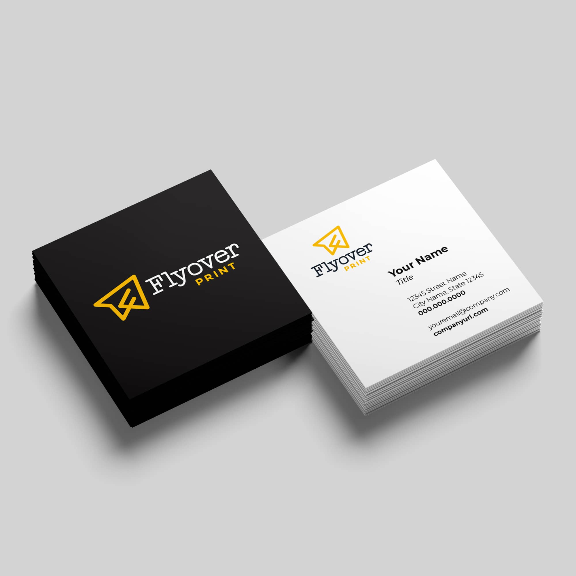 Square Business Cards - Unique, Eye-Catching Design | FlyoverPrint.com