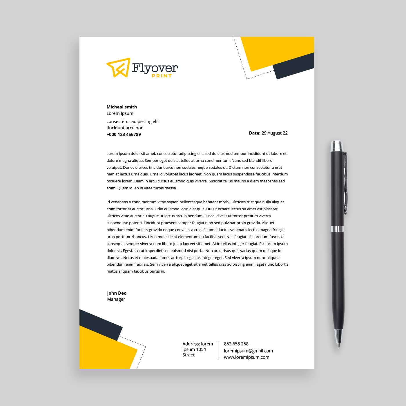Business Letterhead Printing | Next Day Turnaround | FlyoverPrint.com